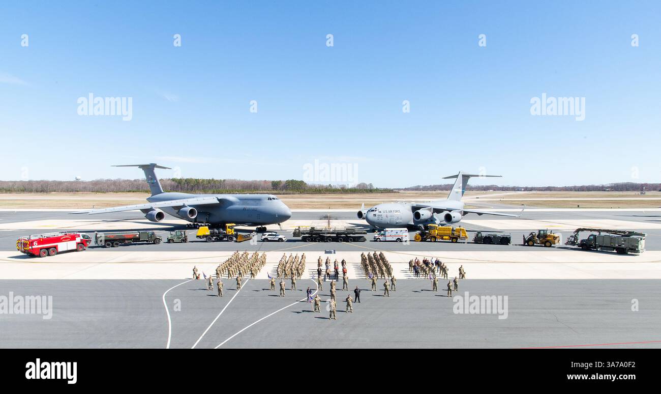 Active duty military and civilian Airmen from the 436th Mission Support ...