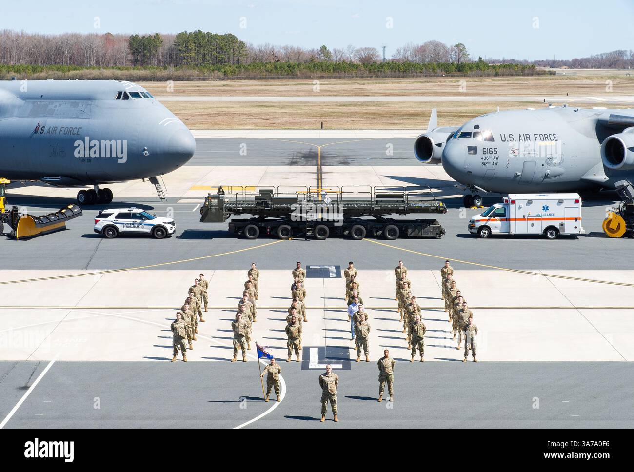 Active duty military and civilian Airmen from the 436th Communications ...