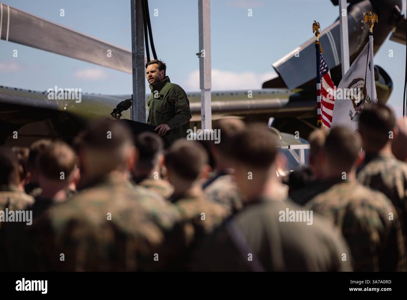 The 50th U.S. Vice President JD Vance delivers a speech to about 300 ...