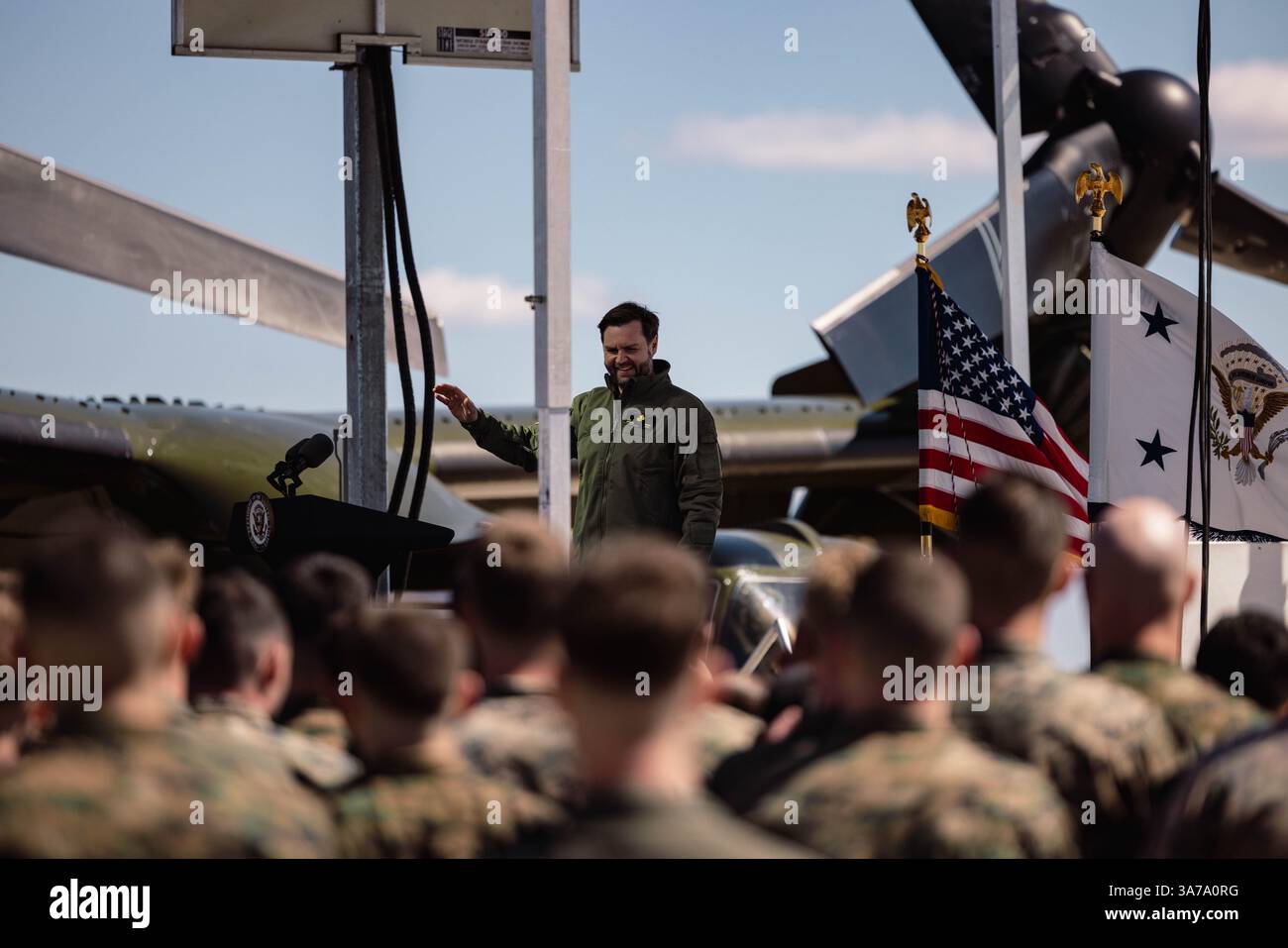The 50th U.S. Vice President JD Vance delivers a speech to about 300 ...
