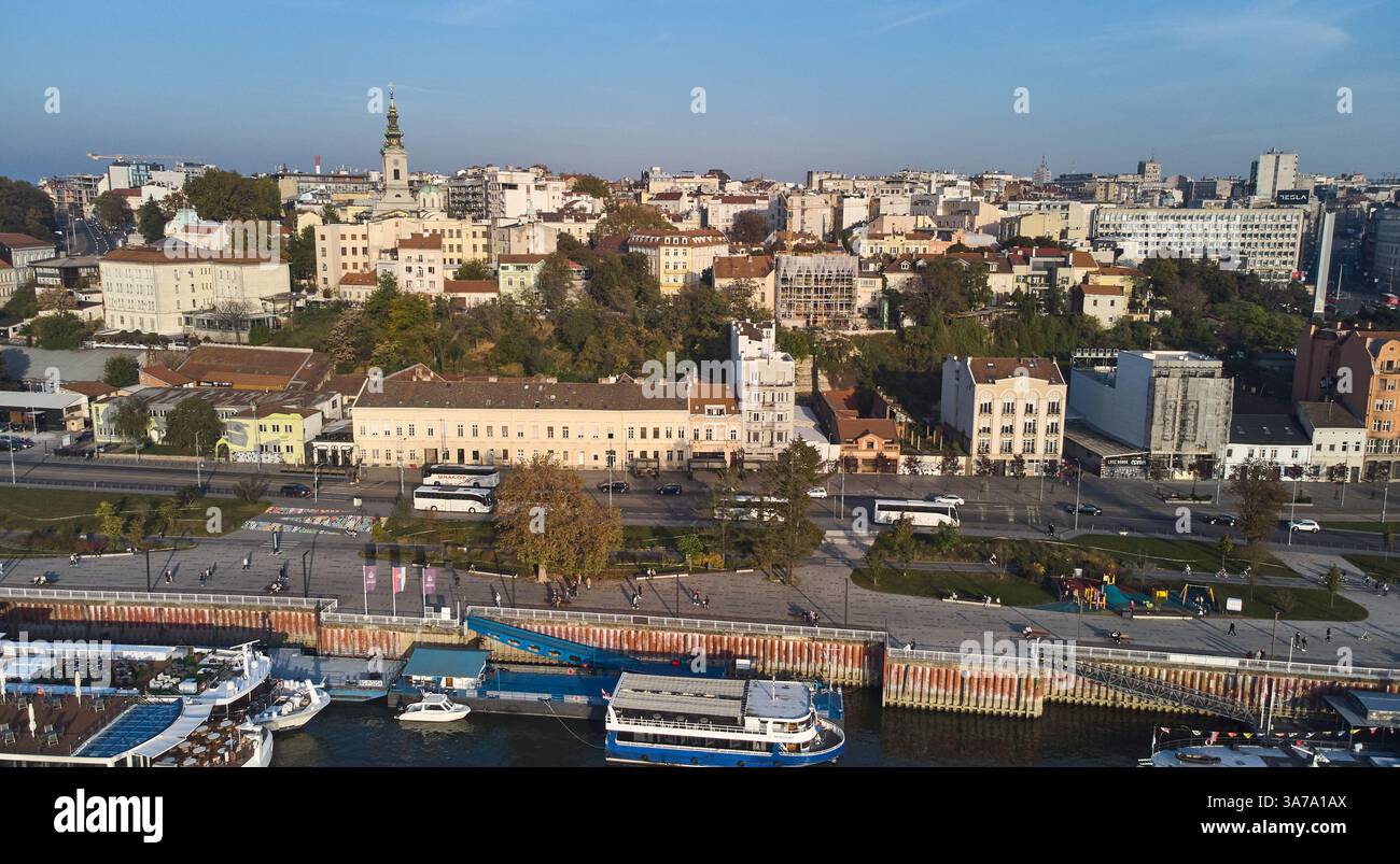 Aerial view of the old town of Belgrade Stock Photo - Alamy