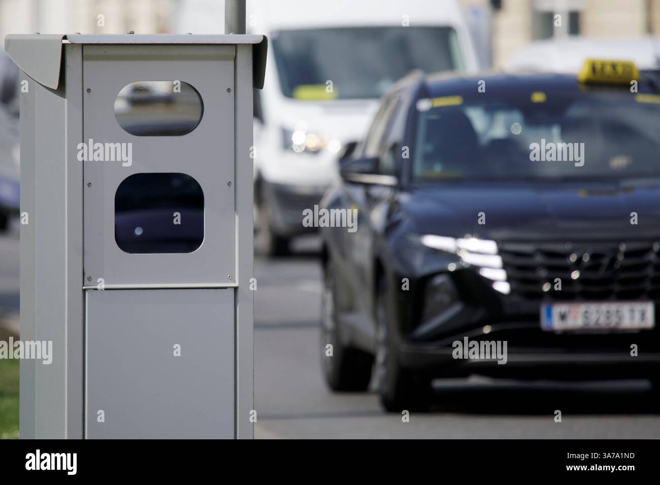 AUSTRIA; VIENNA; 20250326; A radar box with vehicles photographed in ...