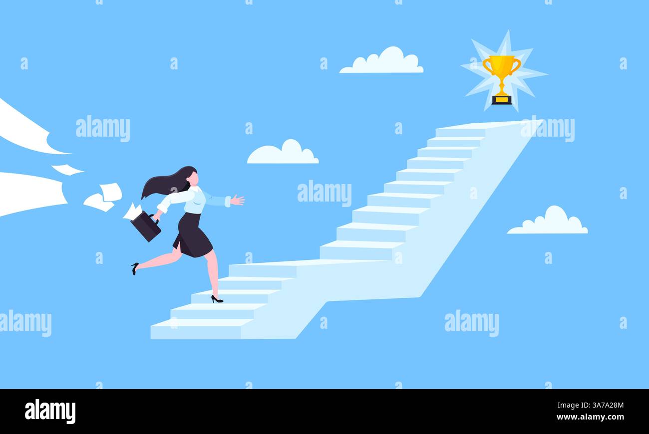 Success career ladder steps path challenge with business goal ...