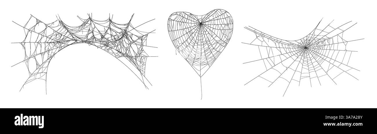 Spooky halloween old cobweb with various sizes and shapes. Old spider ...