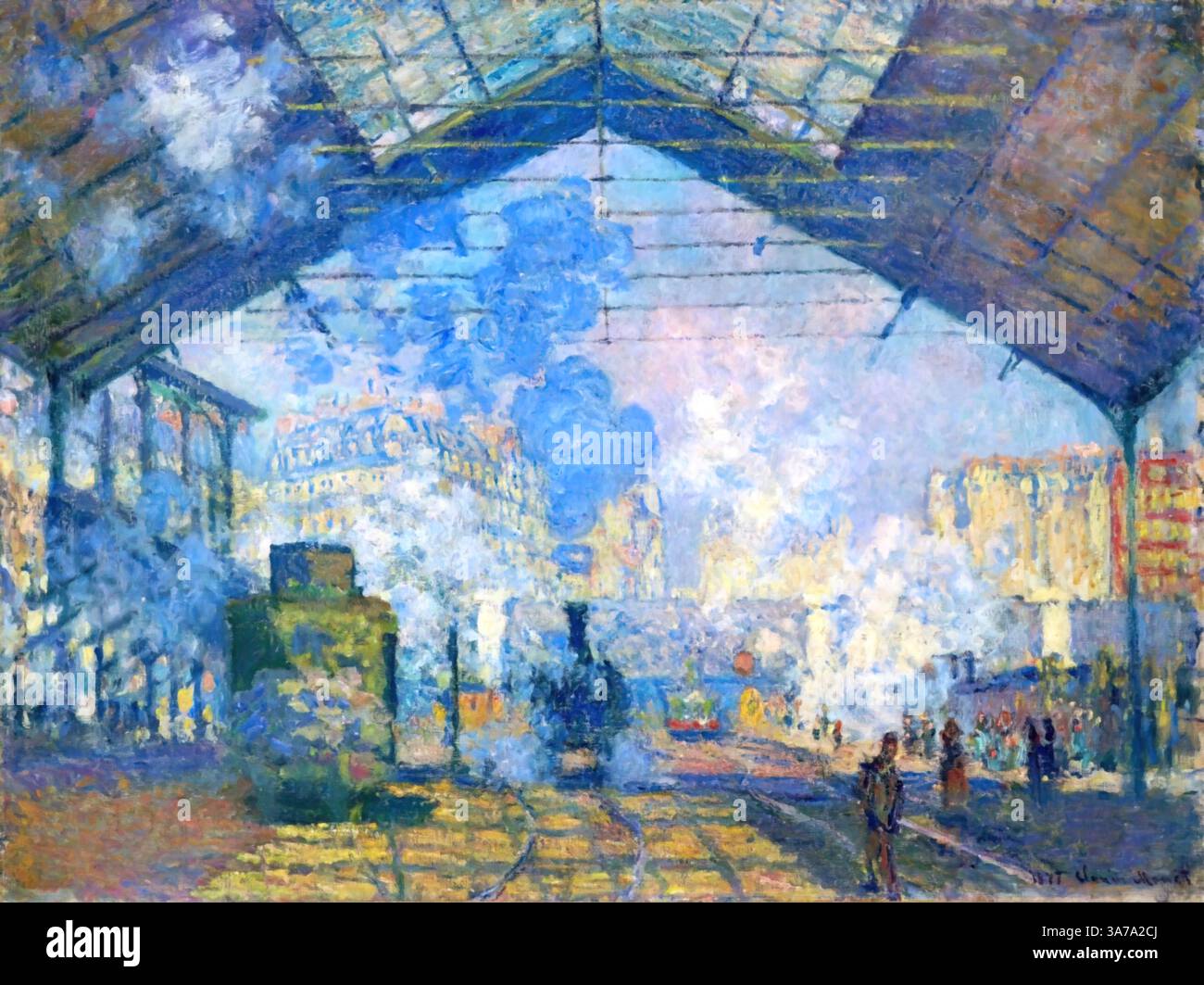Saint Lazare, 1877 (Painting) by Monet, Claude (1840-1926) French Stock ...