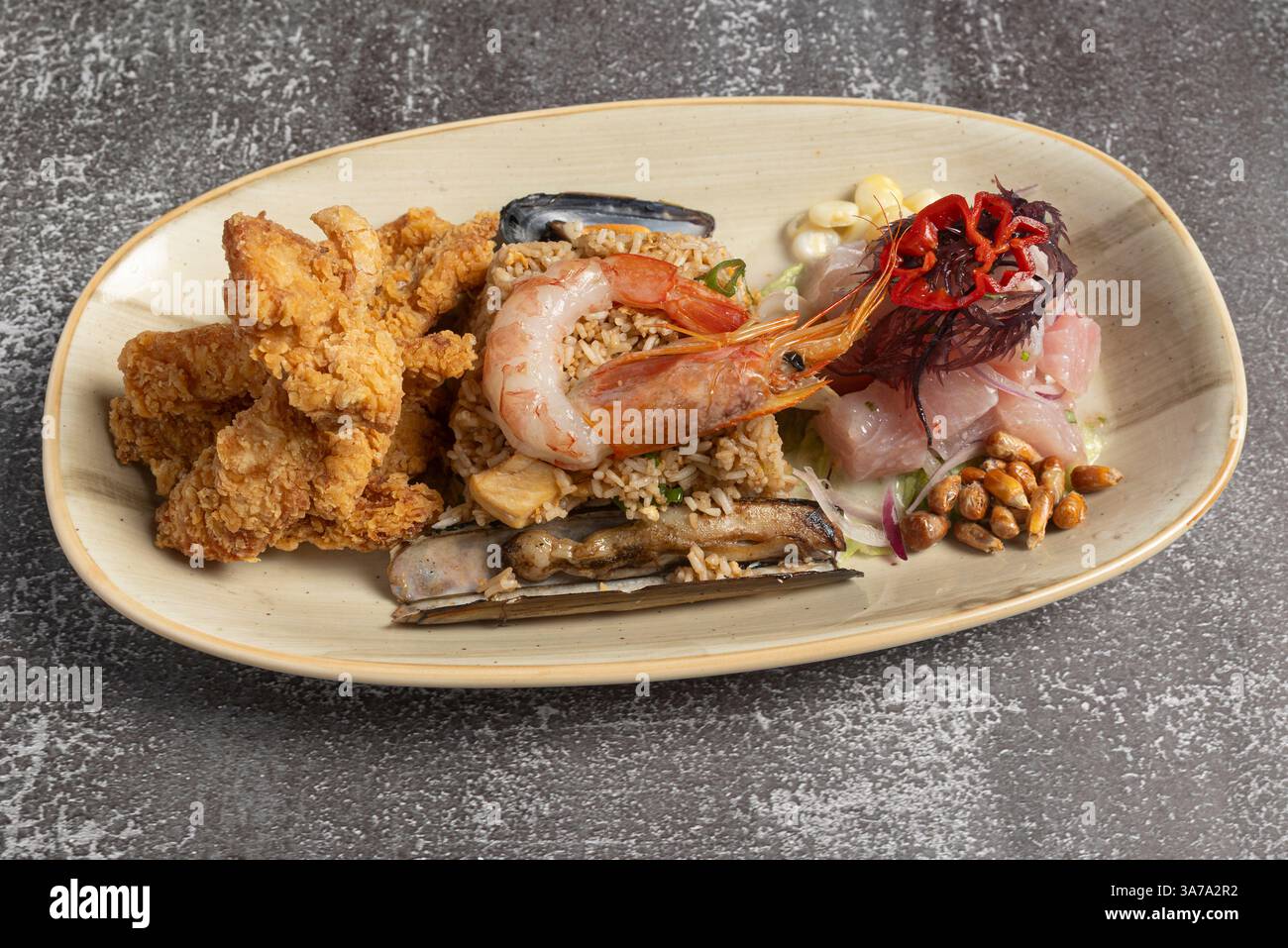 Scrumptious peruvian seafood platter showcasing a delightful mix of ...