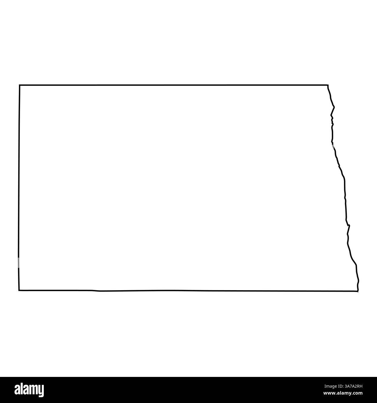 Blank outline map North Dakota state USA for educational use Stock ...
