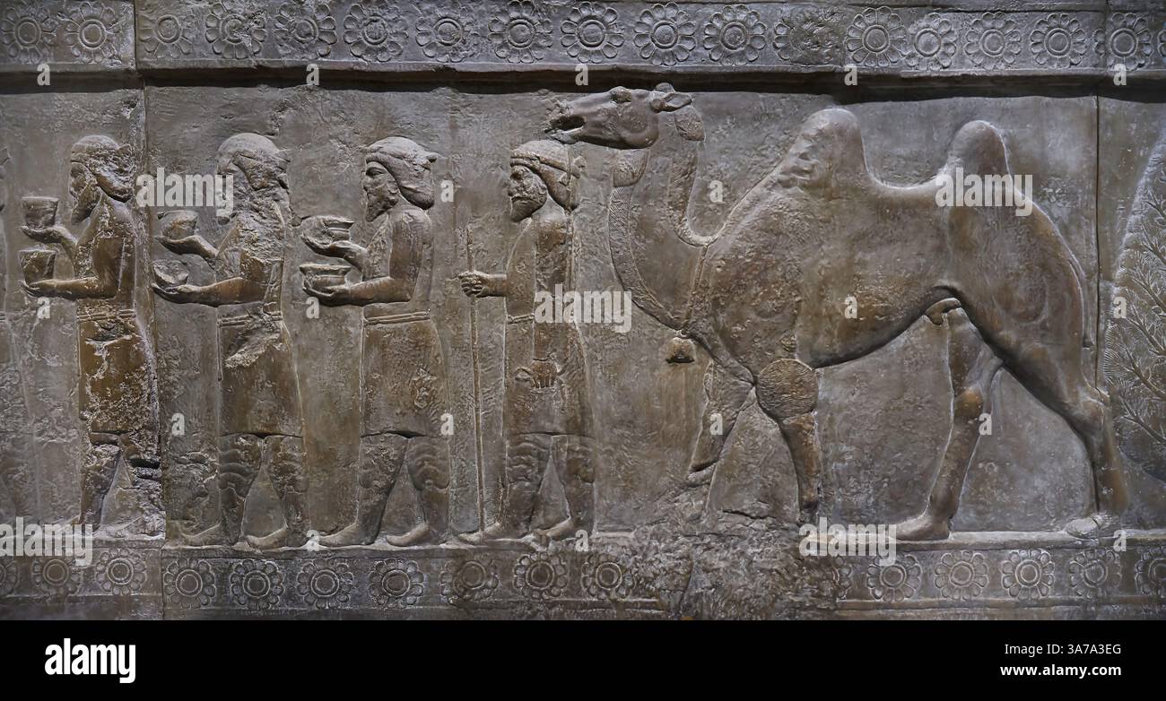 Ancient Persian Achaemenid bas relief sculpture panel depicting a ...