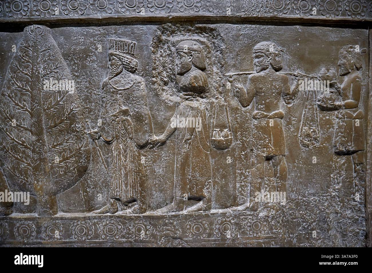 Ancient Persian Achaemenid bas relief sculpture panel depicting a ...