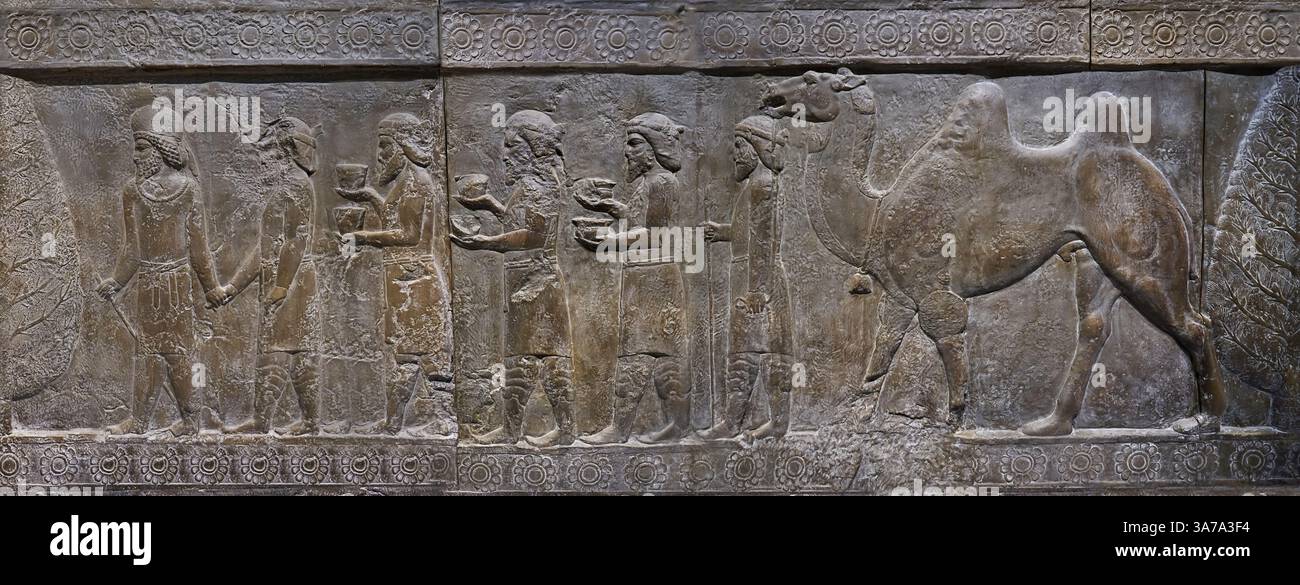 Ancient Persian Achaemenid bas relief sculpture panel depicting a ...