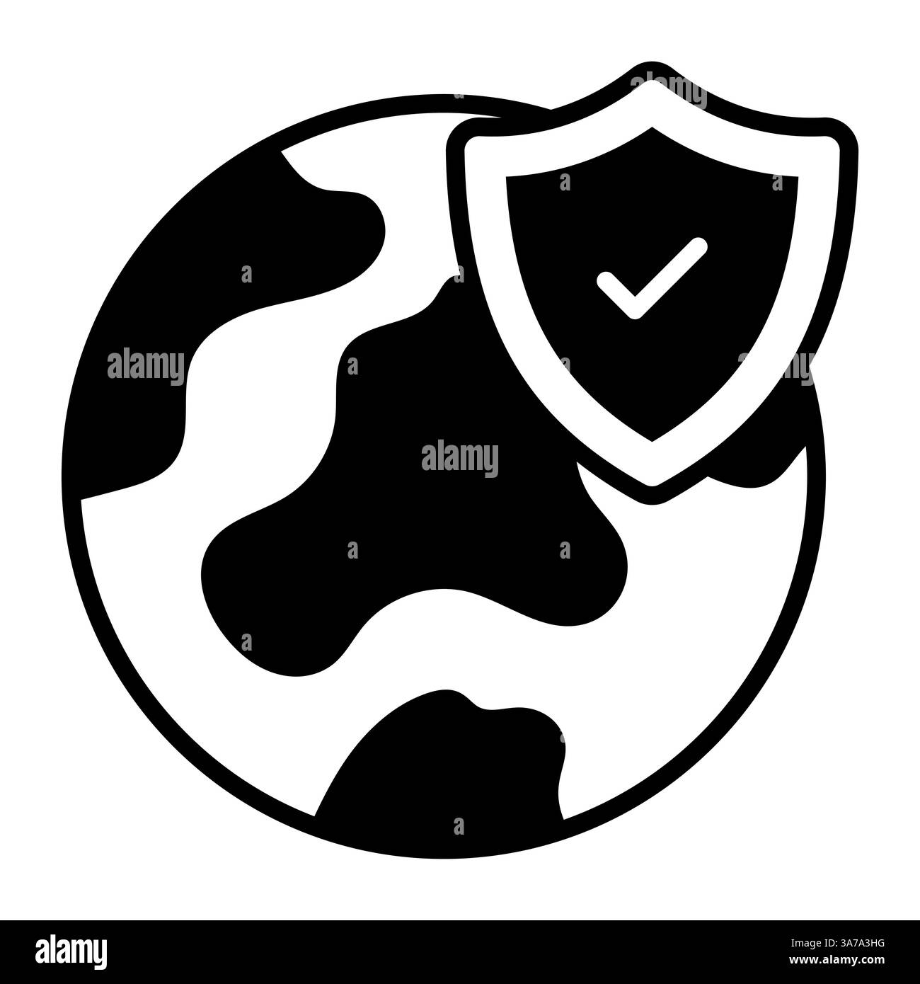 Security shield with world globe denoting concept vector of global ...