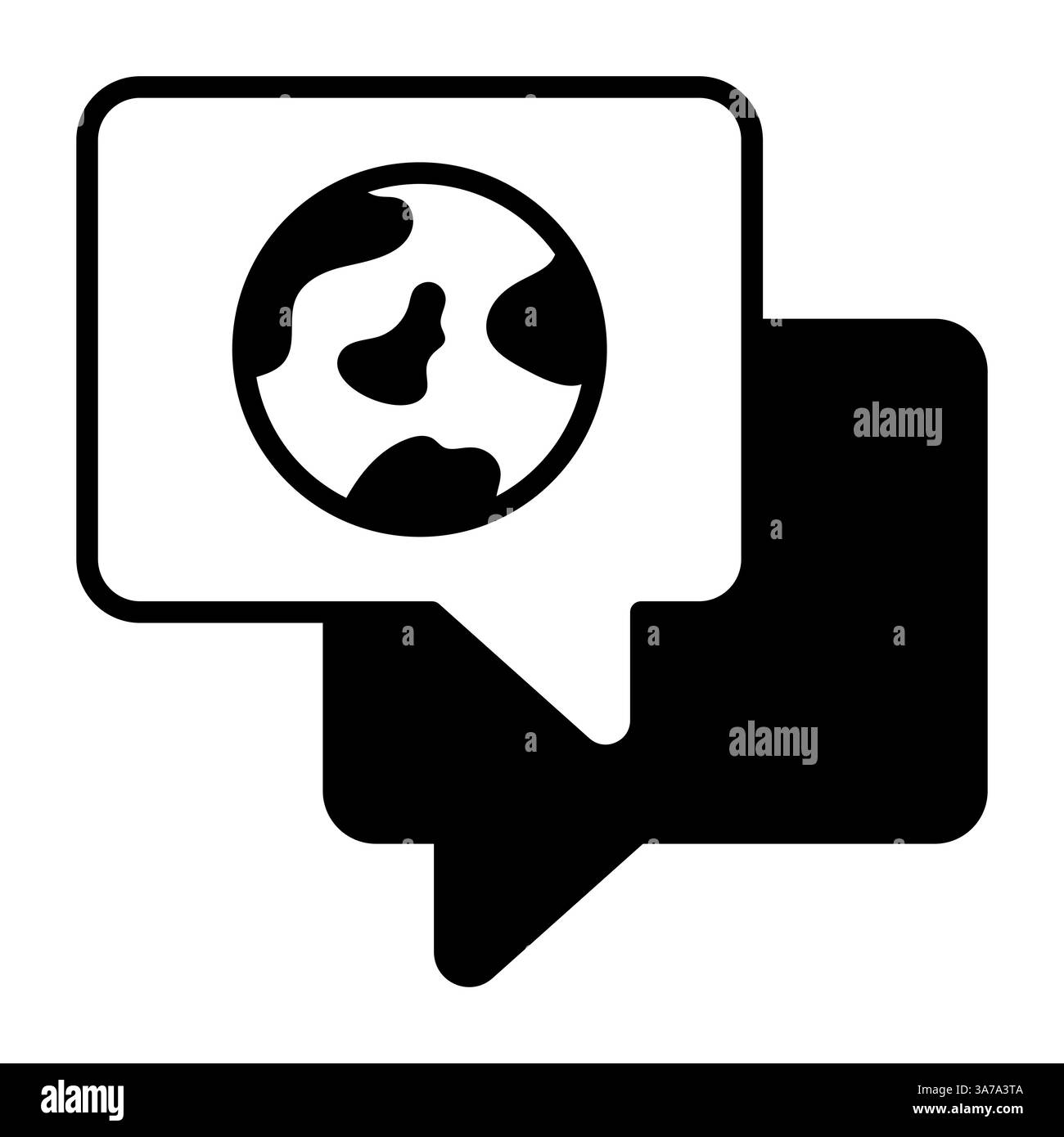 World globe on chat bubble denoting vector of eco conversation, premium ...