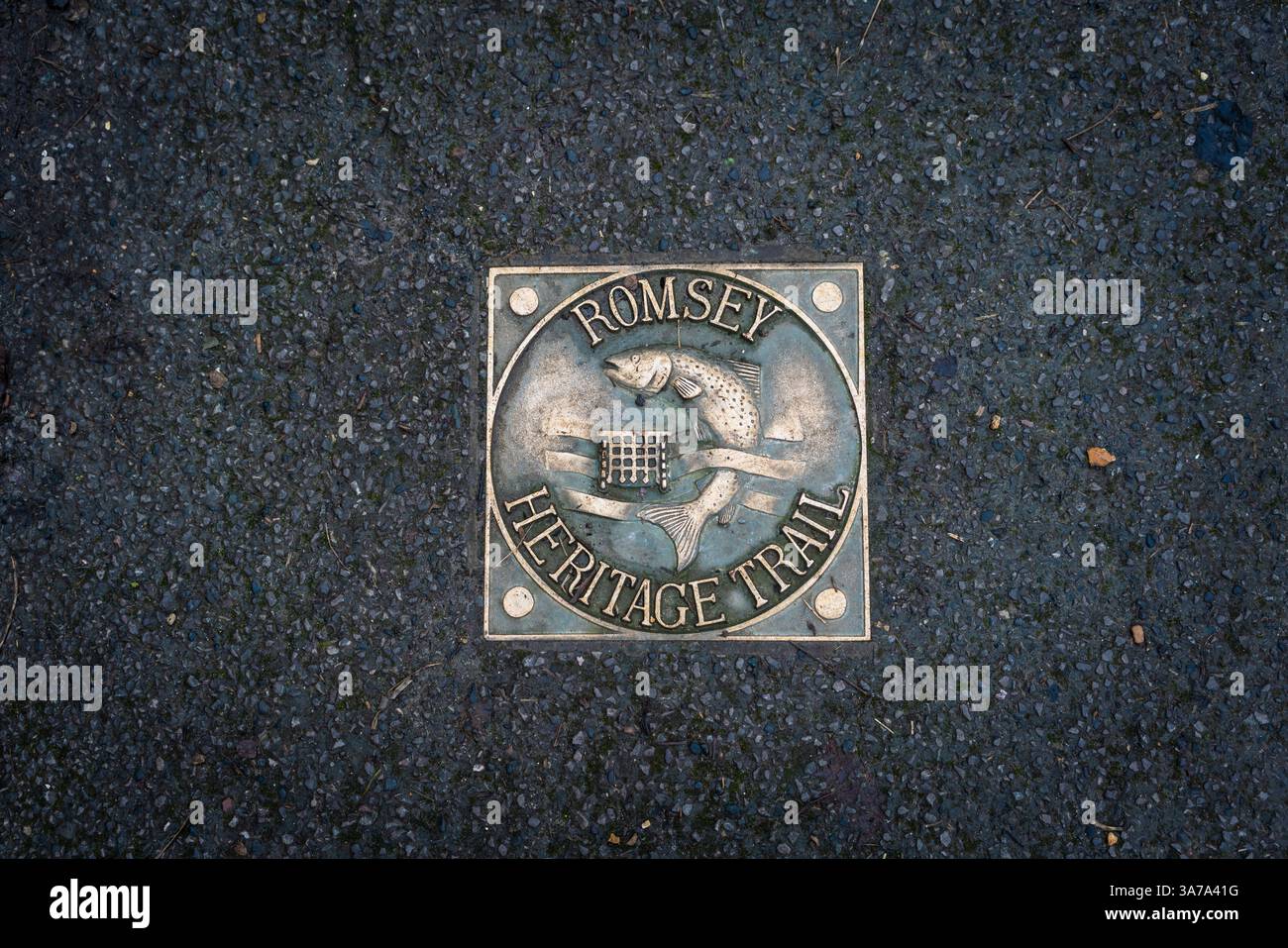 Romsey Heritage Trail plaque, Romsey, Hampshire, England, UK Stock ...