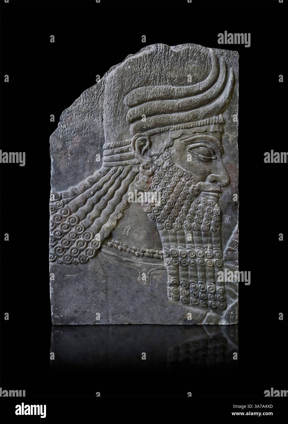 Ancient neo Assyrian palace alabaster relief sculpture depicting a ...