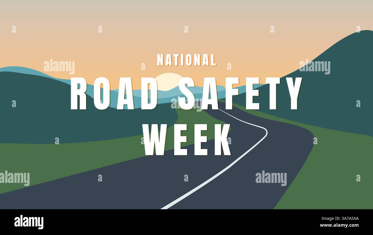 National Road Safety Week Flat Vector Illustration Stock Vector Image & Art - Alamy