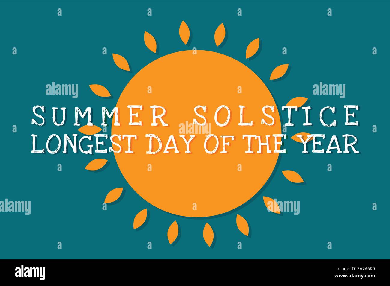 Summer Solstice Poster Flat Vector Illustration Stock Vector Image ...