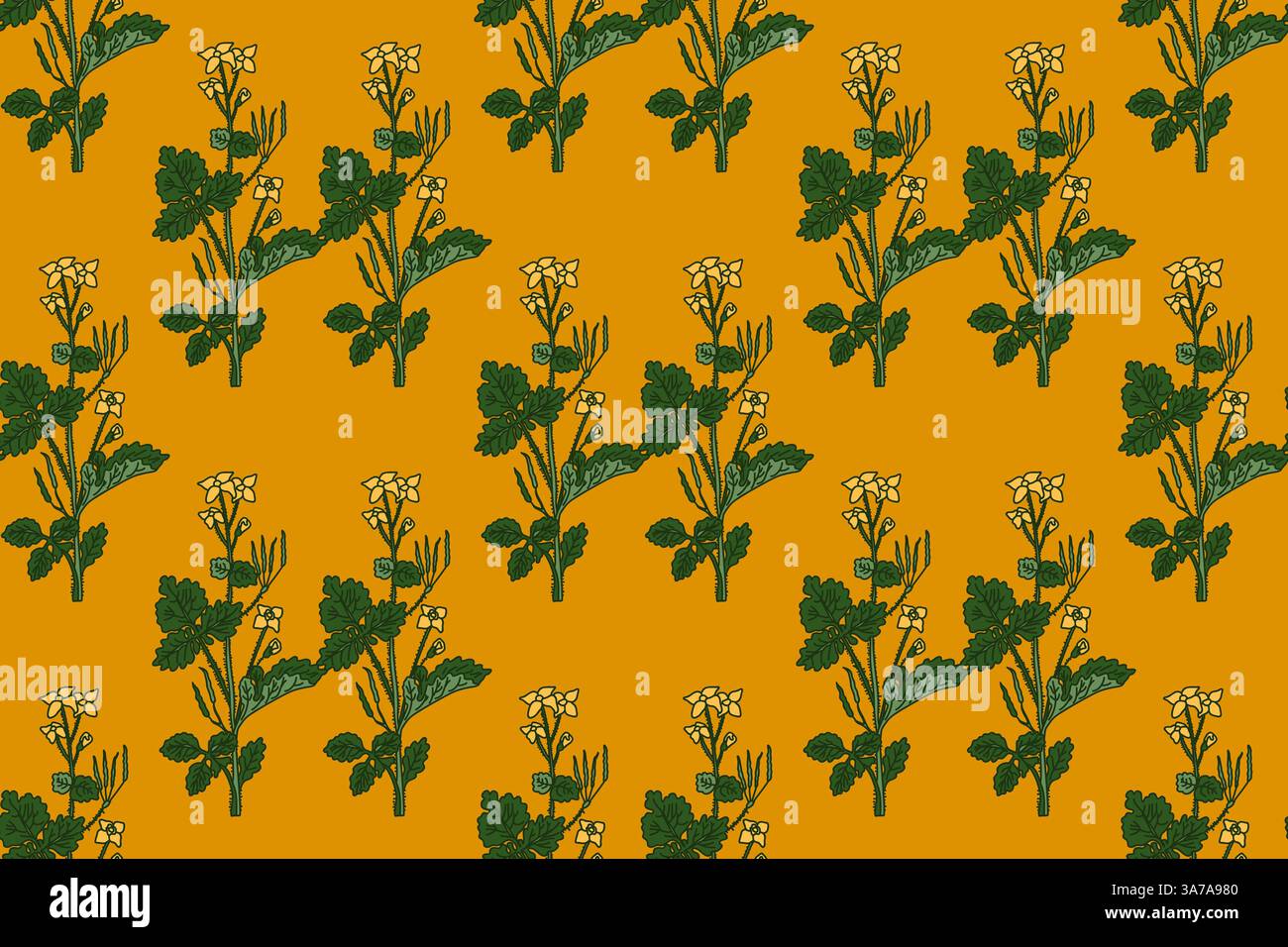 Botanical floral seamless pattern with celandine flowers vector ...
