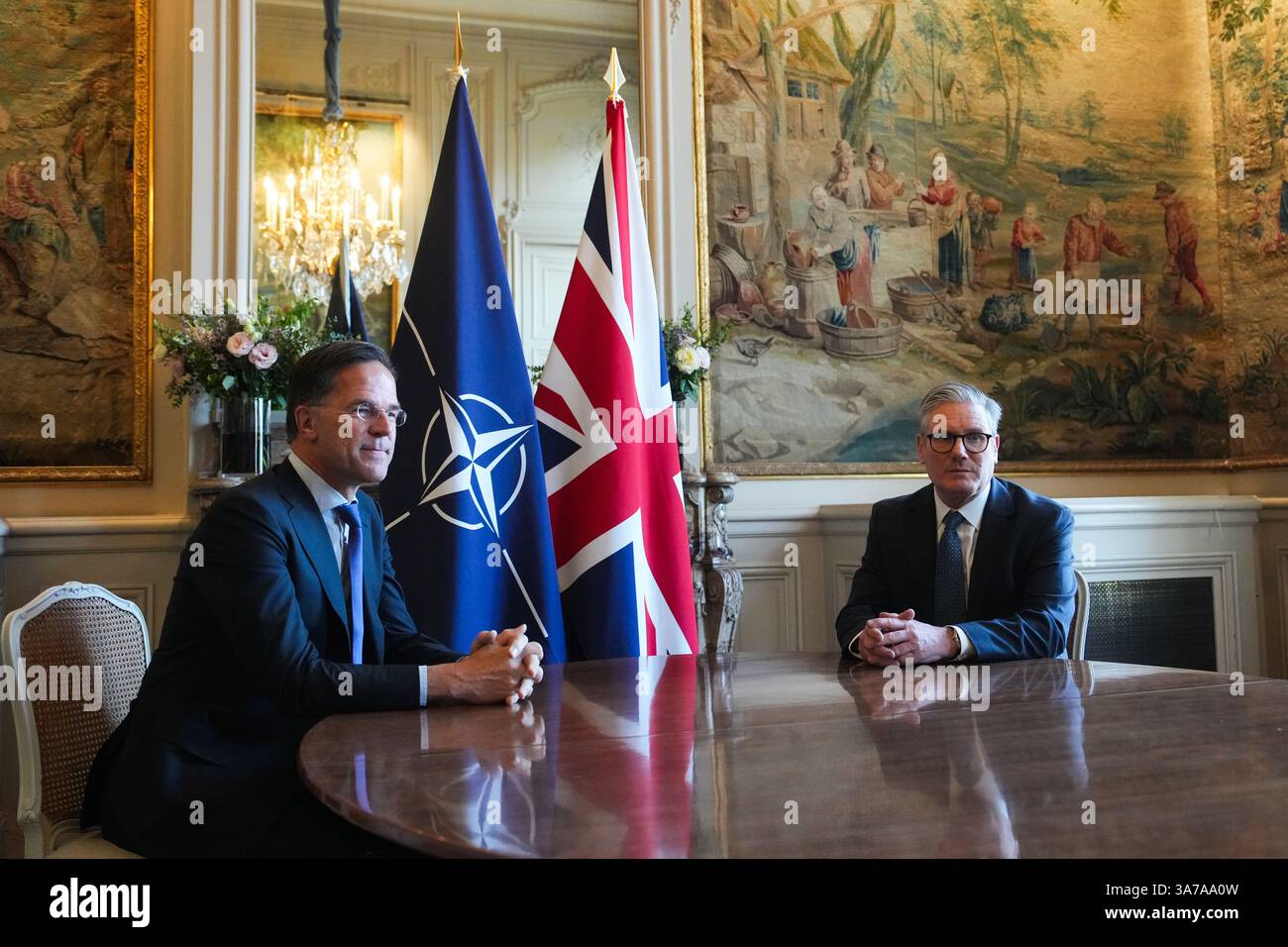Prime Minister Sir Keir Starmer (right) meeting Nato Secretary General ...
