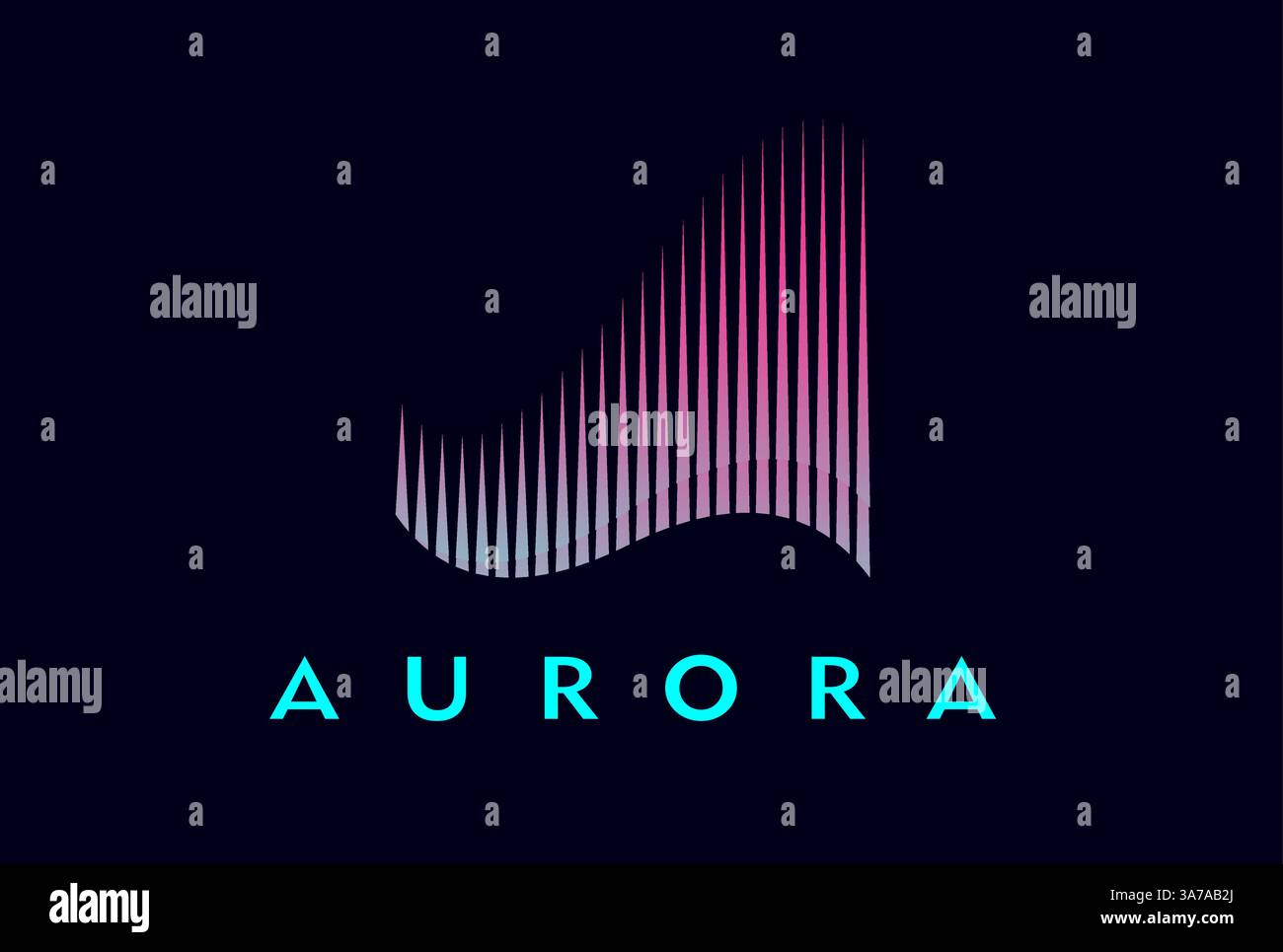 Northern sky and aurora borealis wave light icon for company or brand ...