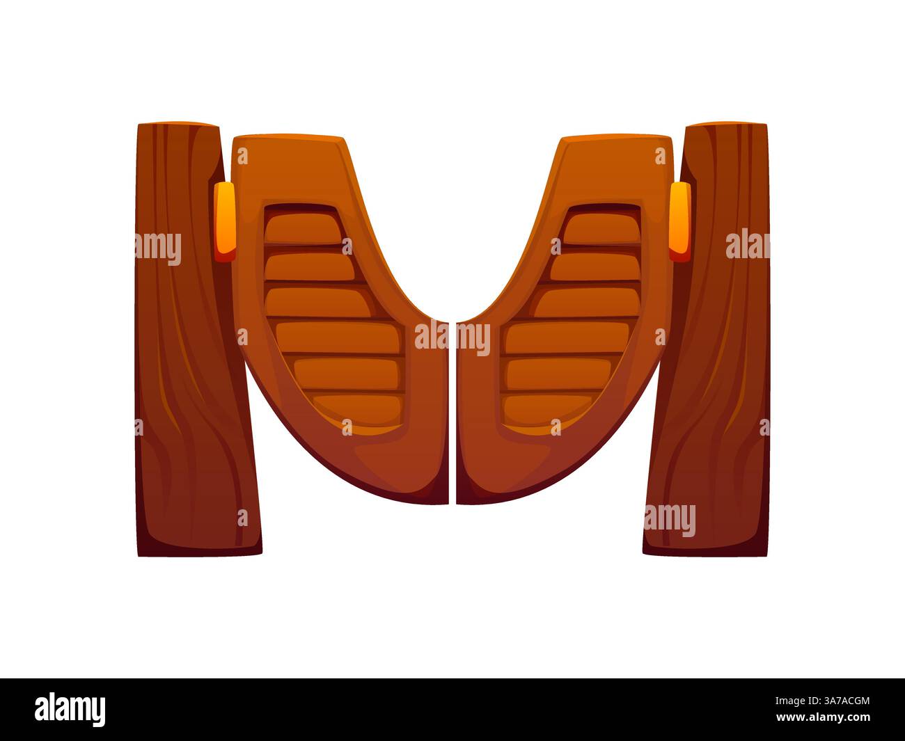 Texas saloon door, cowboy font type letter M. American history kids ABC ...