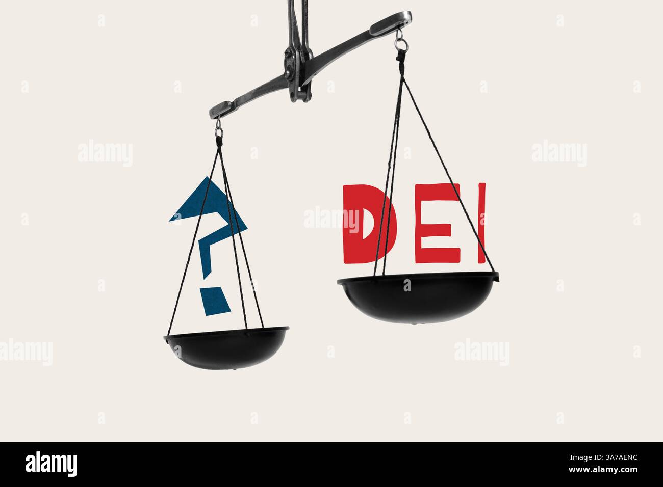 Creative trend artwork design 3D collage sketch of scales weights ...