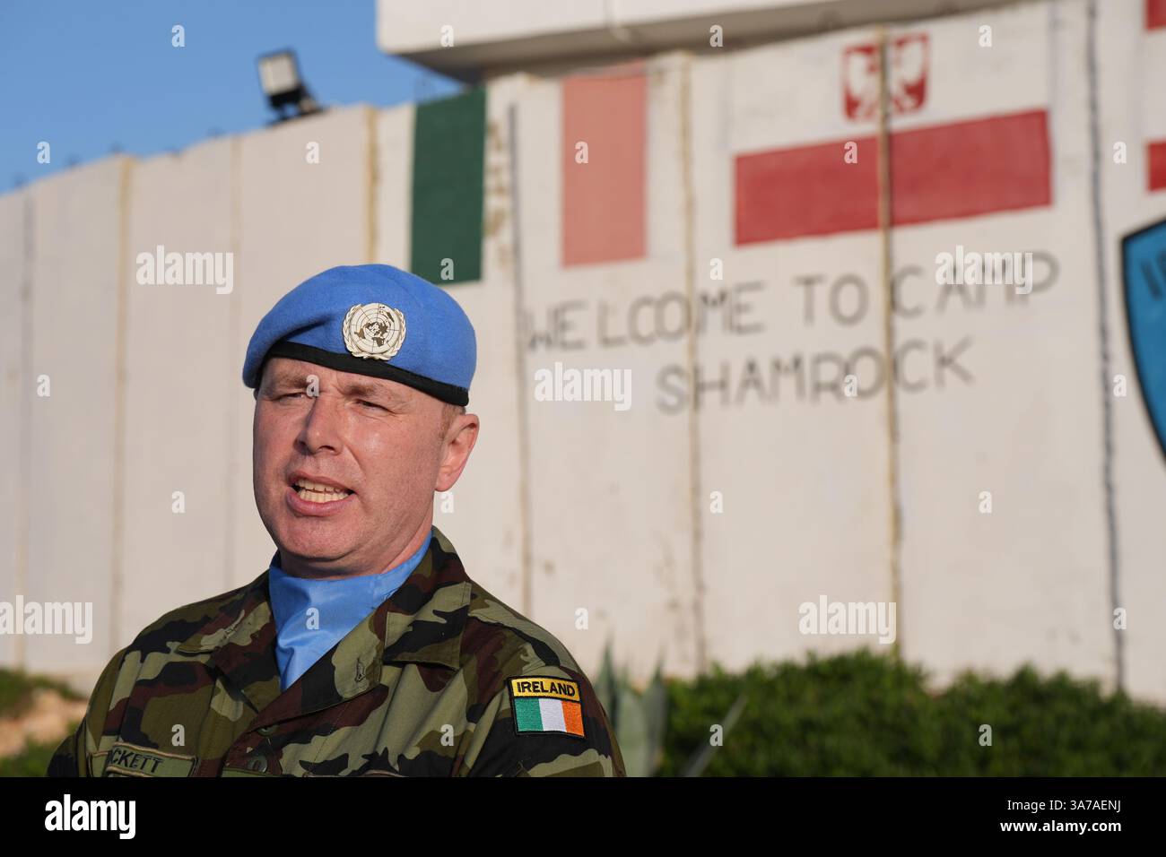 Lieutenant Colonel Shane Rockett at Camp Shamrock near the border with ...
