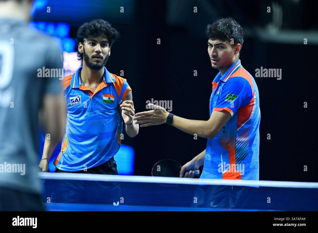 Chennai, India. 26th March, 2025. Indian pair Ankur Bhattacharjee and ...