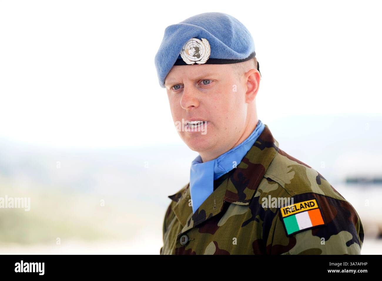 Captain Tadhg Moore, Platoon Commander at Camp Shamrock near the border ...