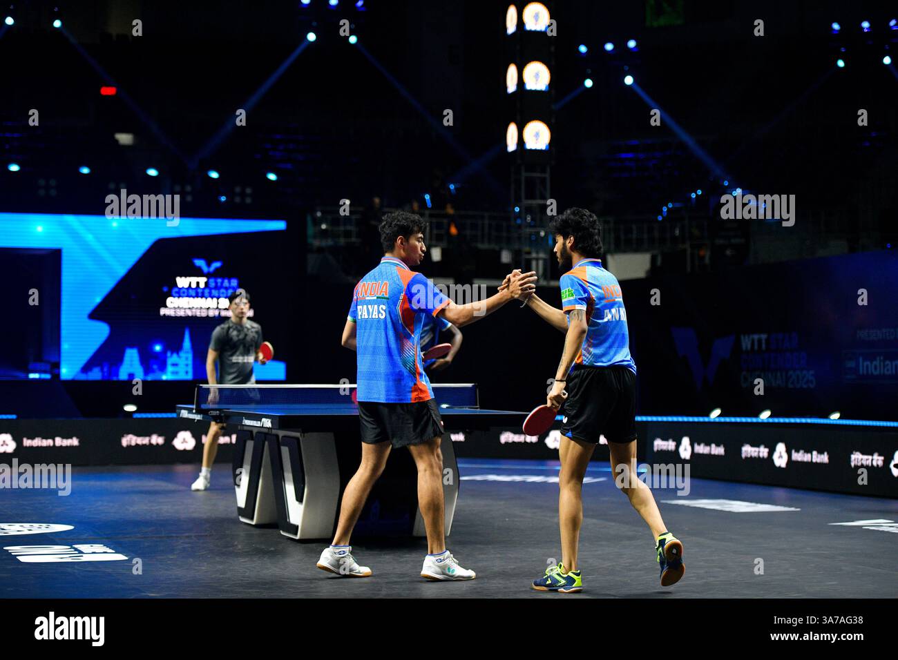 Chennai, India. 26th March, 2025. Indian pair Ankur Bhattacharjee and ...