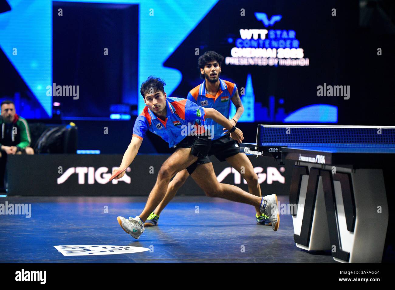 Chennai, India. 26th March, 2025. Indian pair Ankur Bhattacharjee and ...
