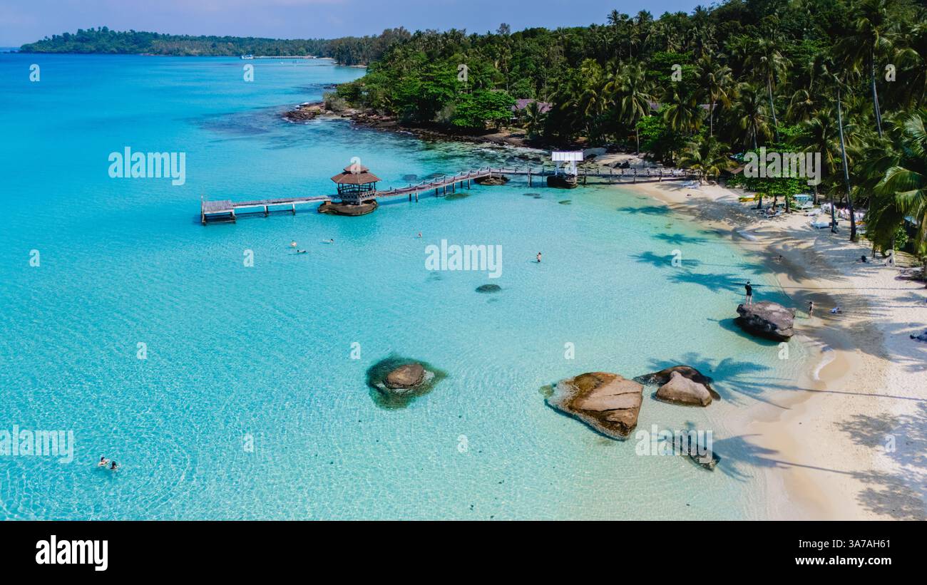 Marvel at the breathtaking aerial photograph of Koh Kood Island, Thailand, showcasing its ...