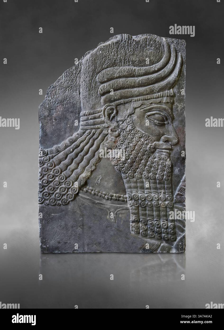 Ancient neo Assyrian palace alabaster relief sculpture depicting a ...