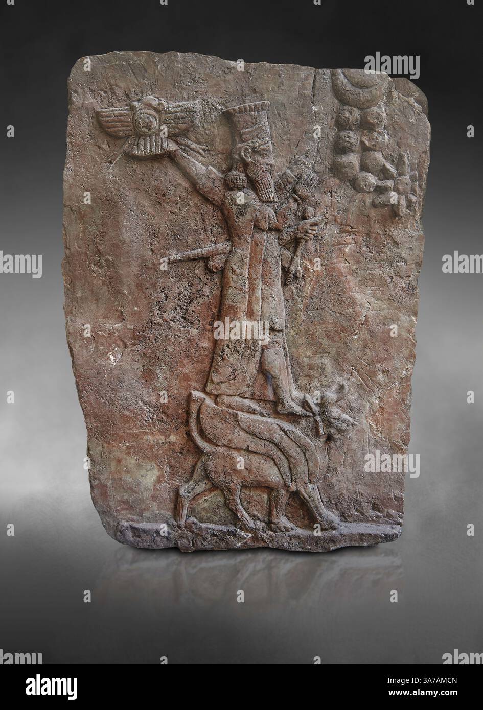 Ancient Neo Assyrian plaster cult relief panel depicting the Assyrian ...