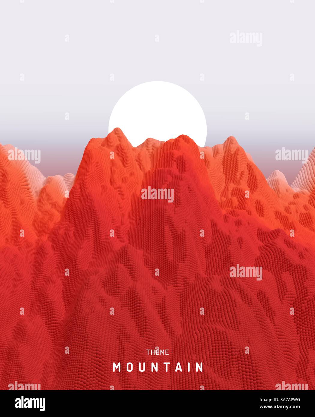Landscape with mountains. Mountainous terrain. Abstract background. 3d vector illustration Stock ...