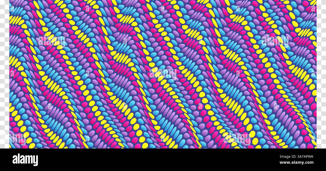Wavy dotted background with optical illusion. Abstract polka dots ...