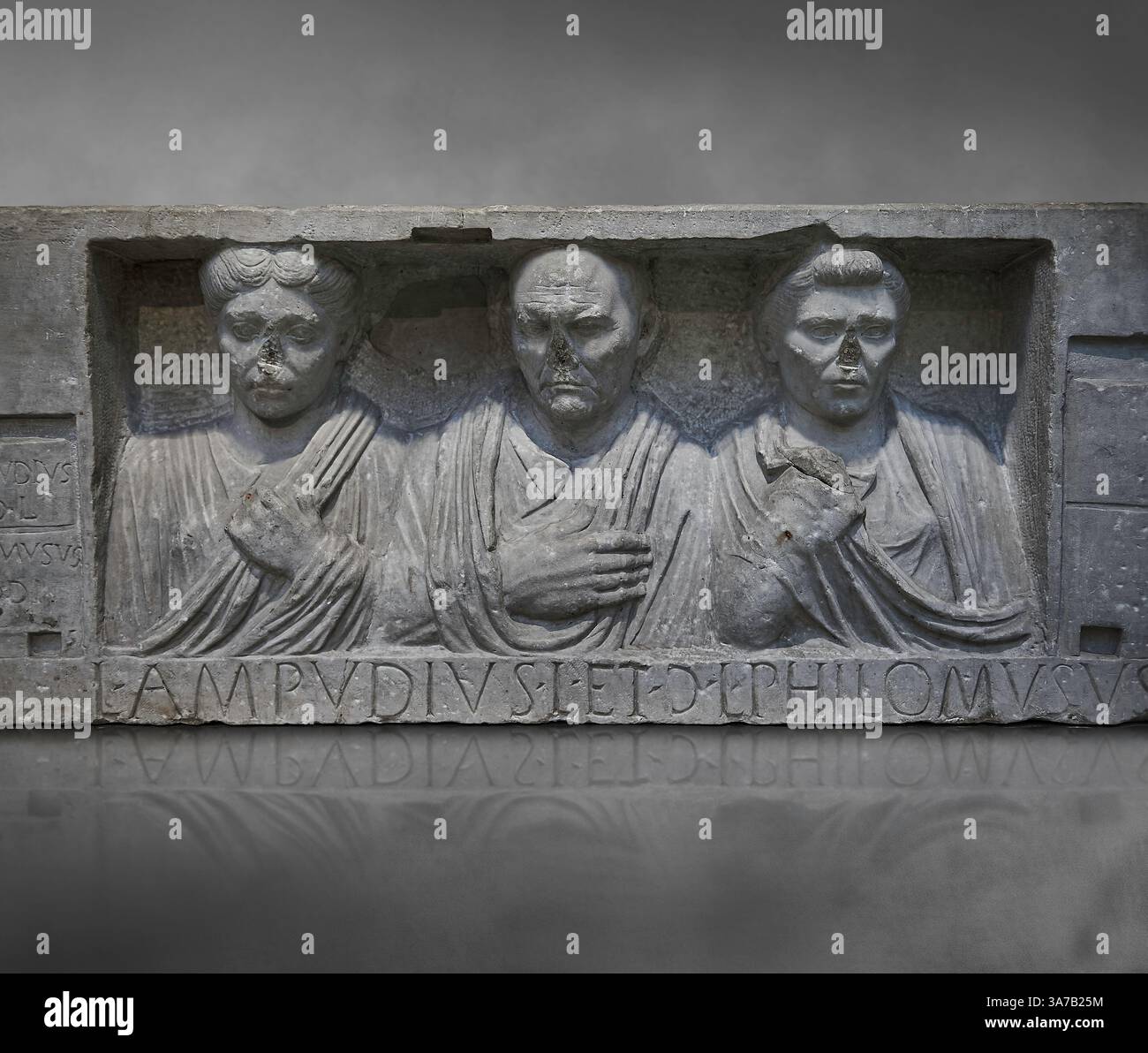 Roman funerary relief of Lucius Ampudius Philamusus, freedman of Lucius ...