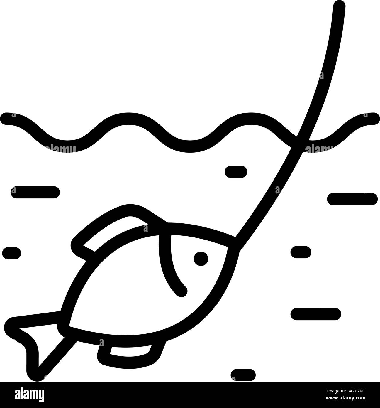 Fishing Outline Icon. Fish Line Sign. Vector Illustration. Isolated on ...