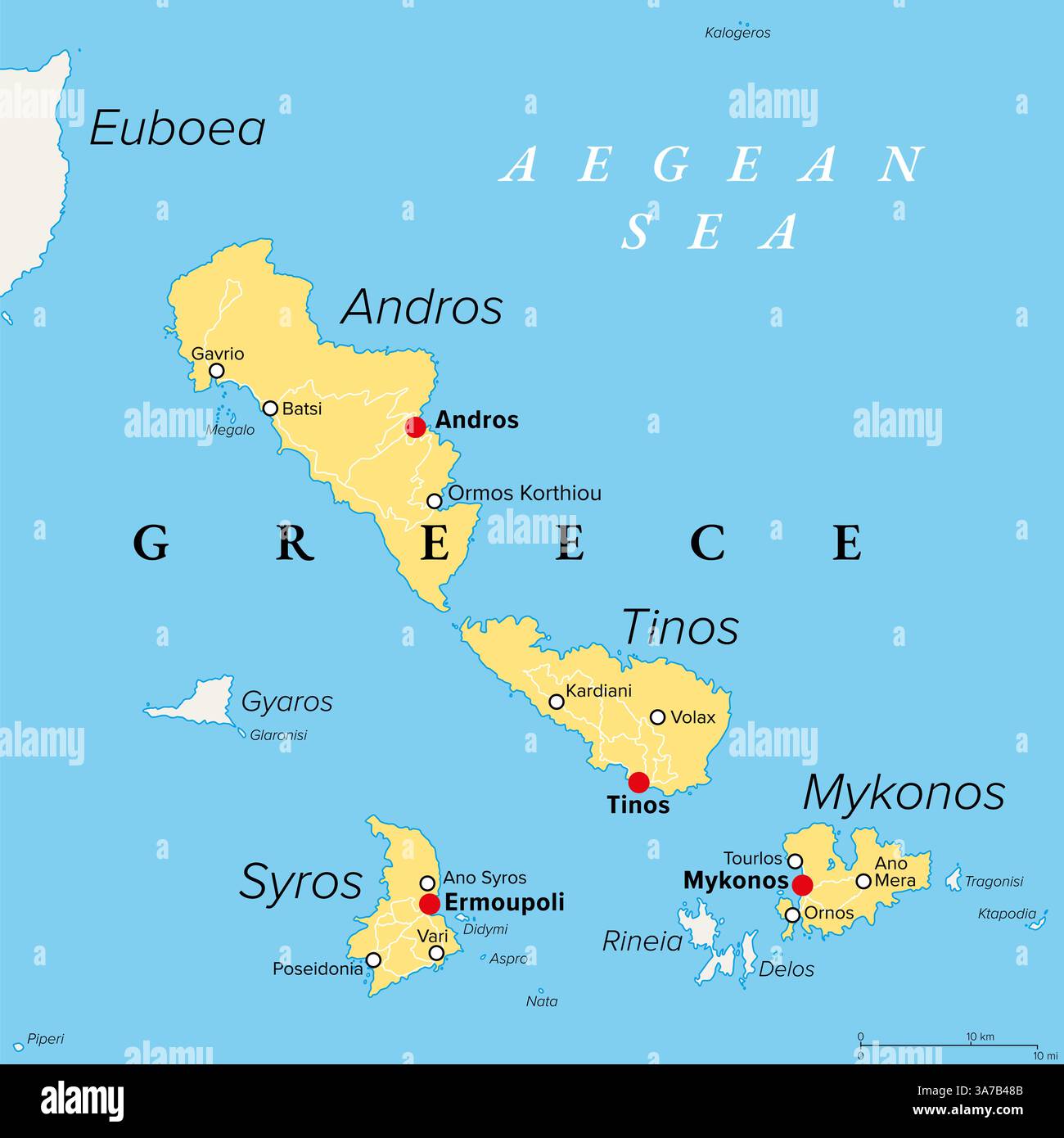 Greek islands map hi-res stock photography and images - Alamy
