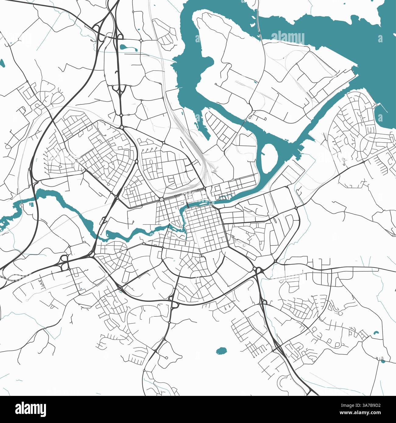 Map of Norrkoping, Sweden. Detailed city vector map, metropolitan area ...