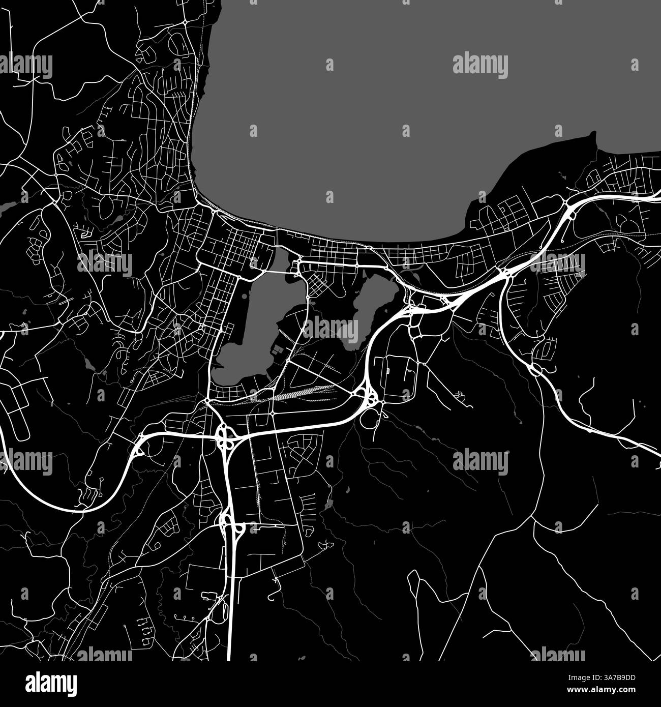 Map of Jonkoping, Sweden. Detailed city vector map, municipality area ...