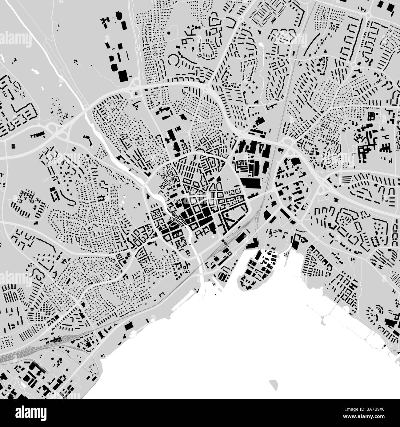 Map of Vasteras, Sweden. Detailed city vector map, municipality area ...