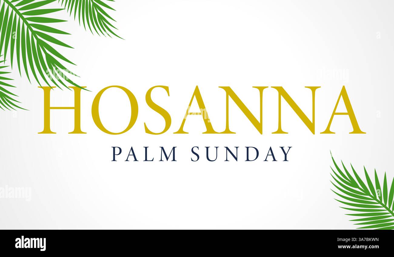 Hosanna, Palm Sunday church media design. Holy Week template with palm ...