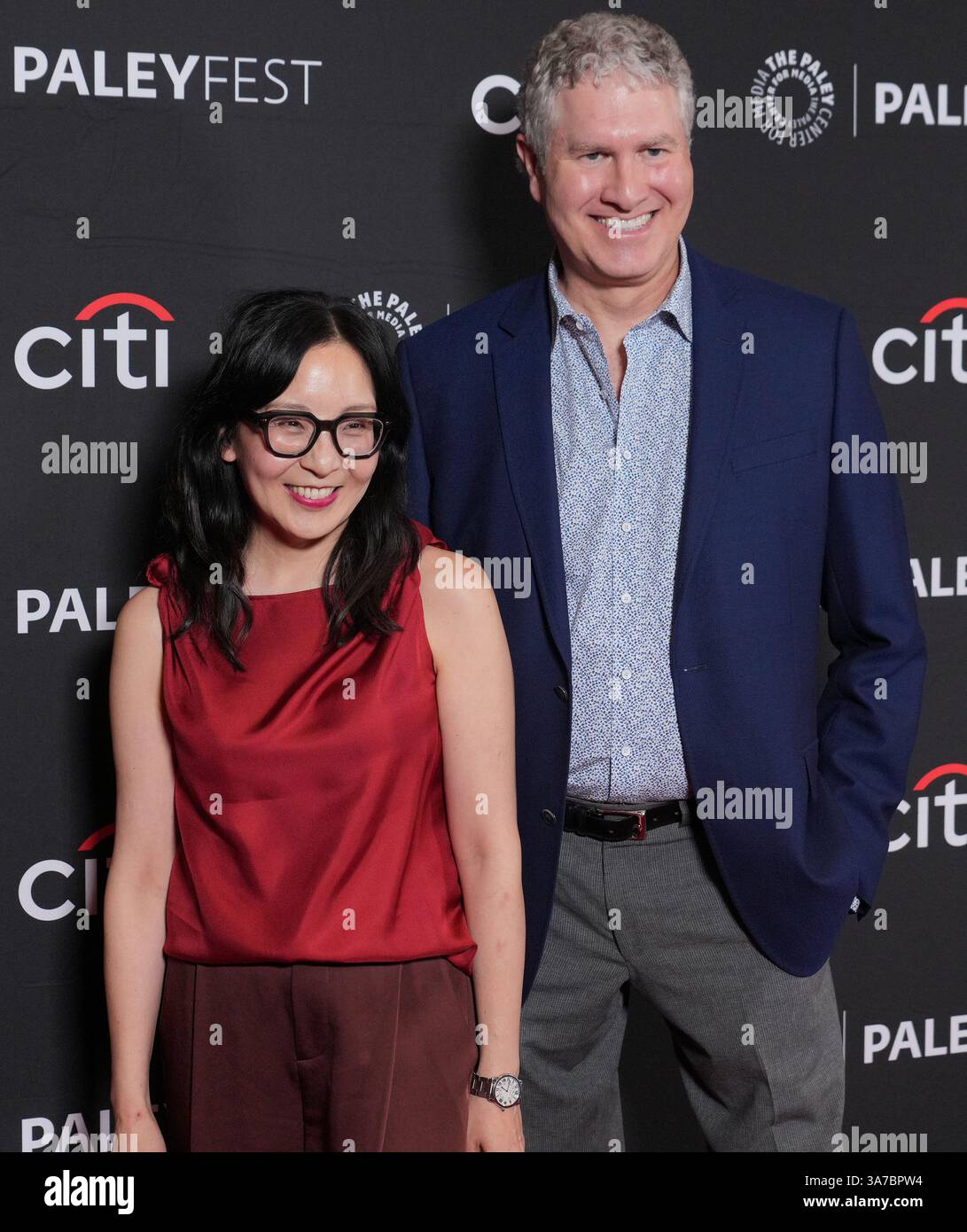 (L-R) Yahlin Chang and Eric Tuchman at the PaleyFest LA 2025 - THE HANDMAIDS TALE held at the ...