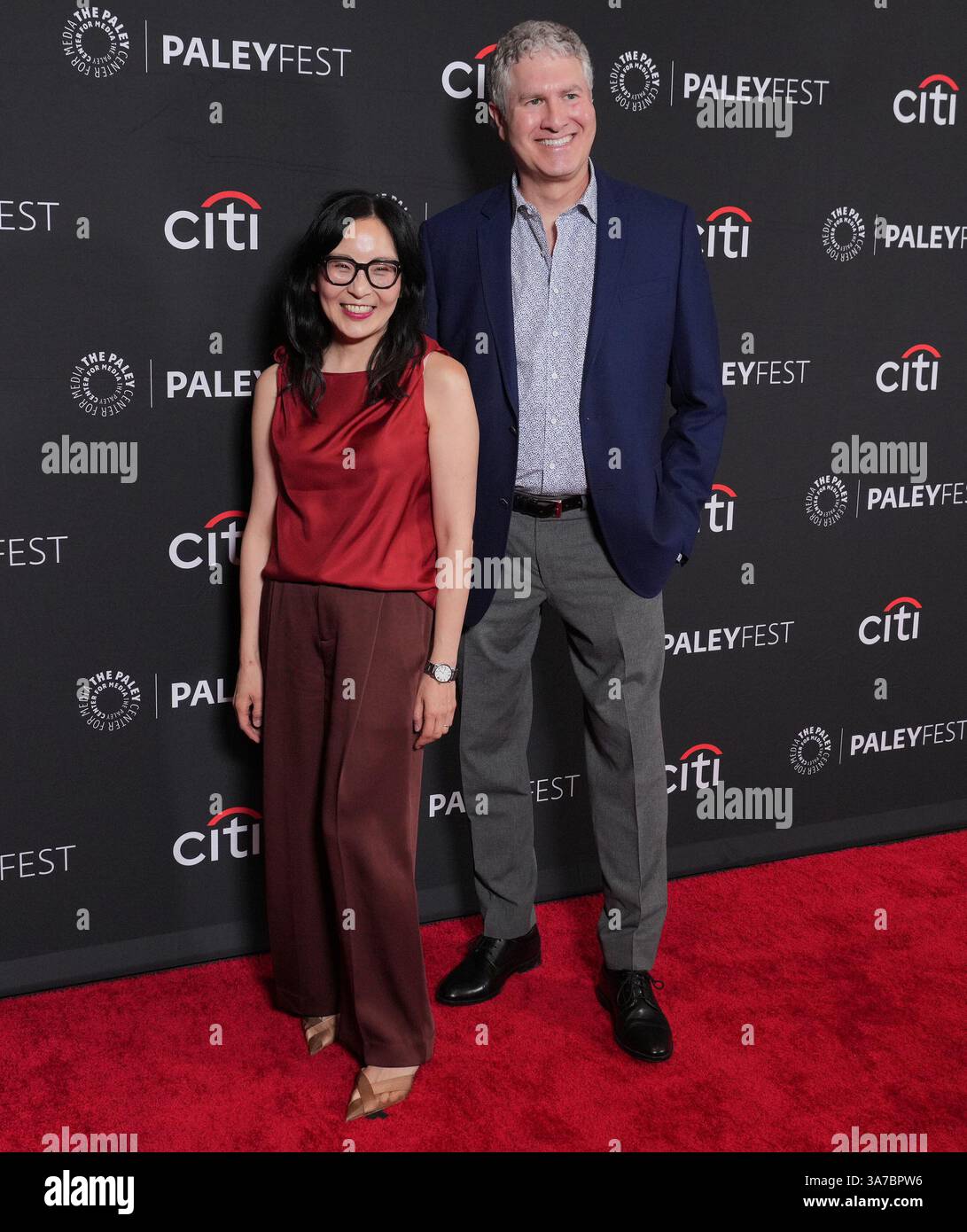 (L-R) Yahlin Chang and Eric Tuchman at the PaleyFest LA 2025 - THE HANDMAIDS TALE held at the ...