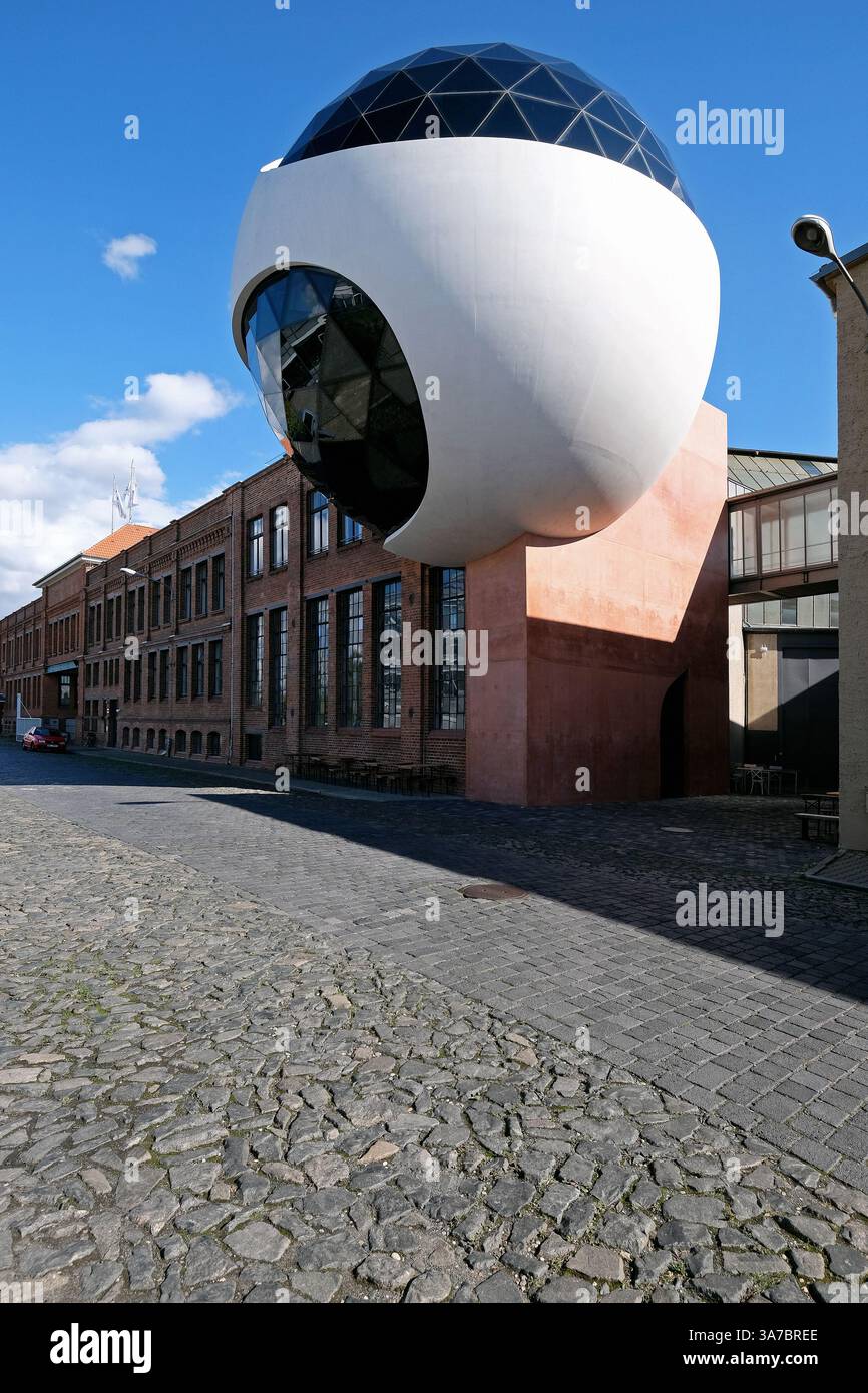 Niemeyer-Sphere of the canteen of the Kirov factory in Leipzig, Saxony ...