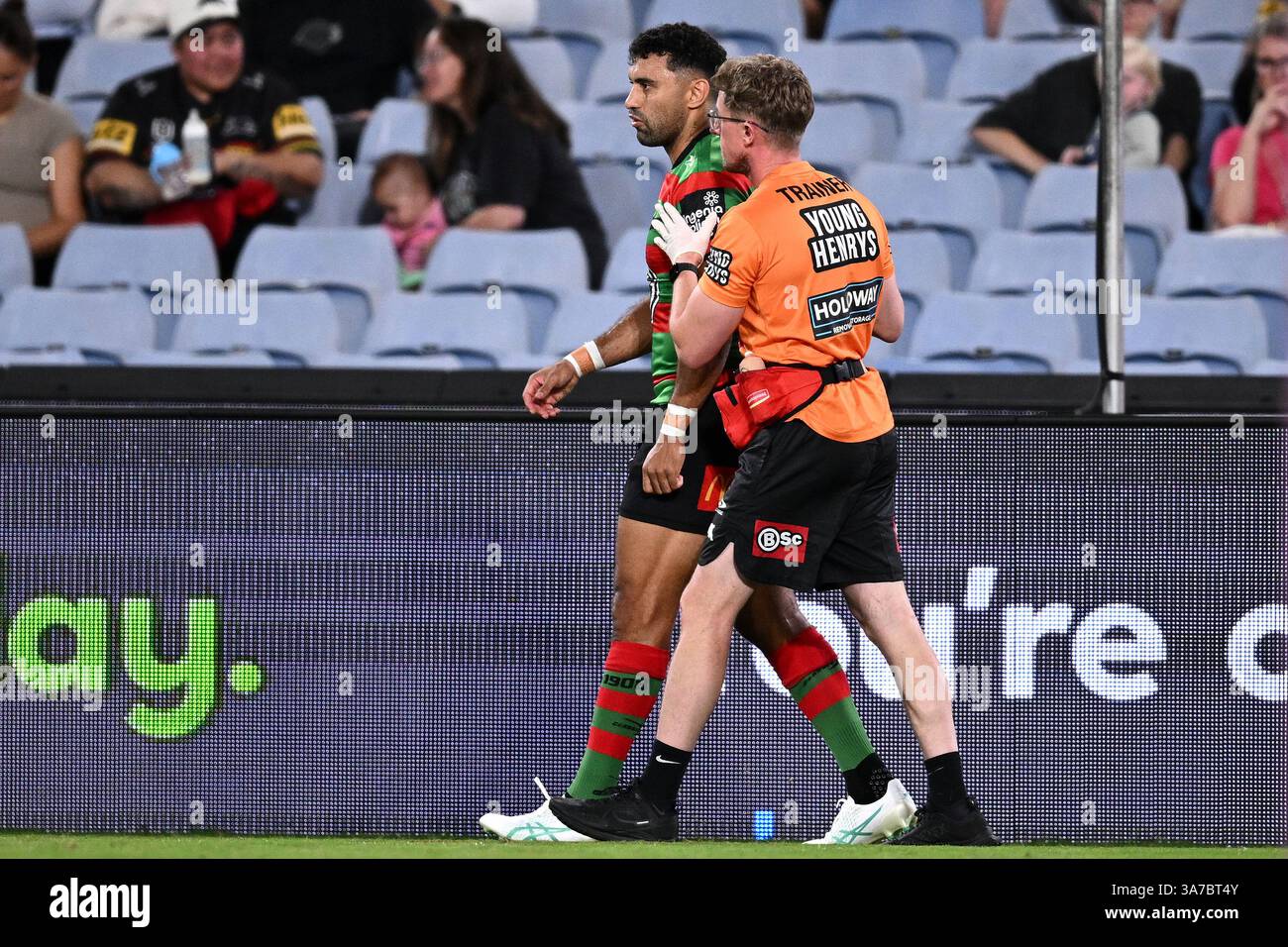 Sydney, Australia. 27th Mar, 2025. Alex Johnston of the Rabbitohs ...