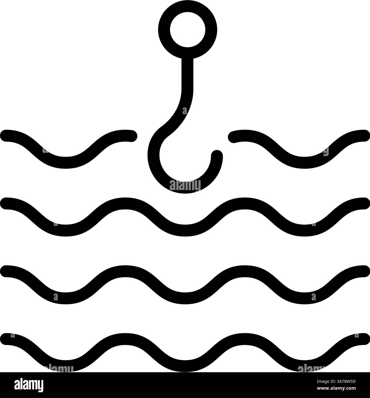 Fish and hook sign. Fishing line icon. Catch seafood symbol. Vector ...