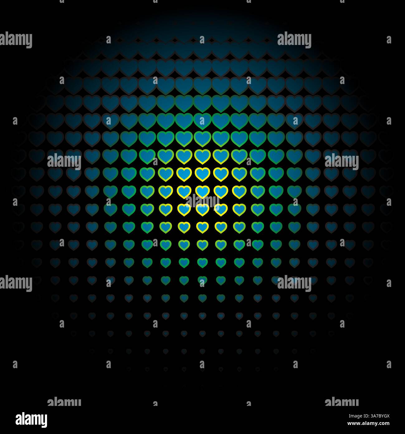 Bright Blue Abstract radius hearts background Stock Vector Image & Art ...