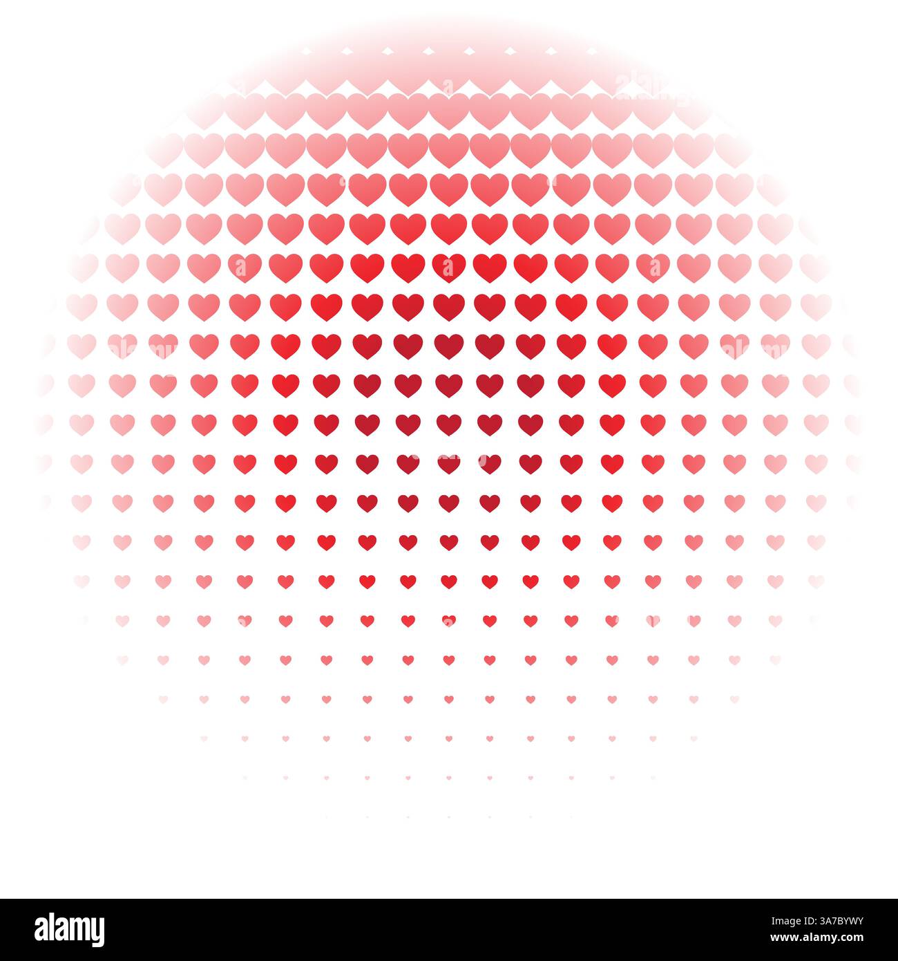 Abstract radius red hearts white background Stock Vector Image & Art ...