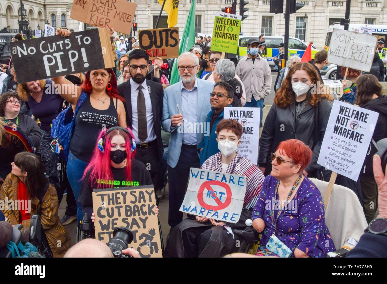 London, UK. 26th March 2025. Former Labour leader Jeremy Corbyn joins ...